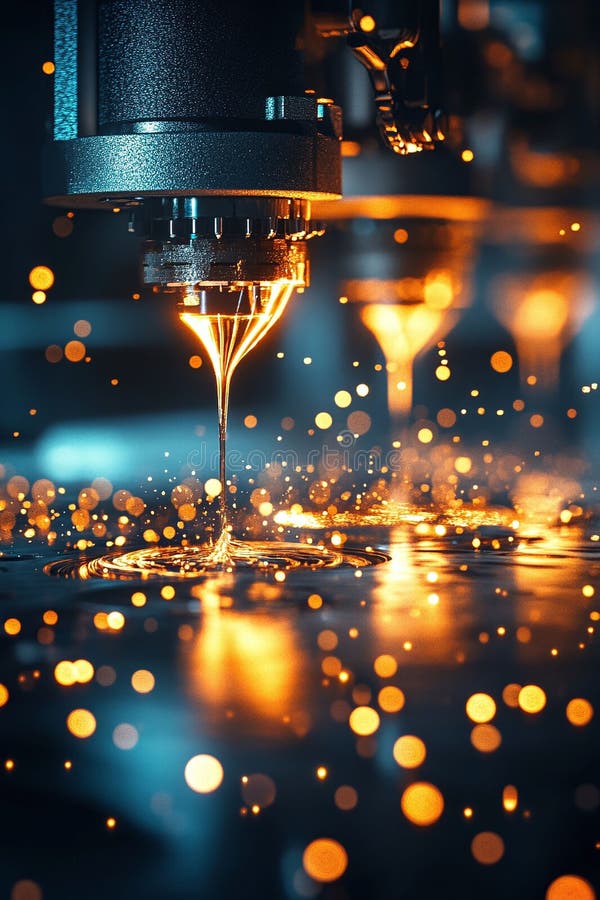 Night Scene of a 3D Printer Working Continuously on a Construction ...