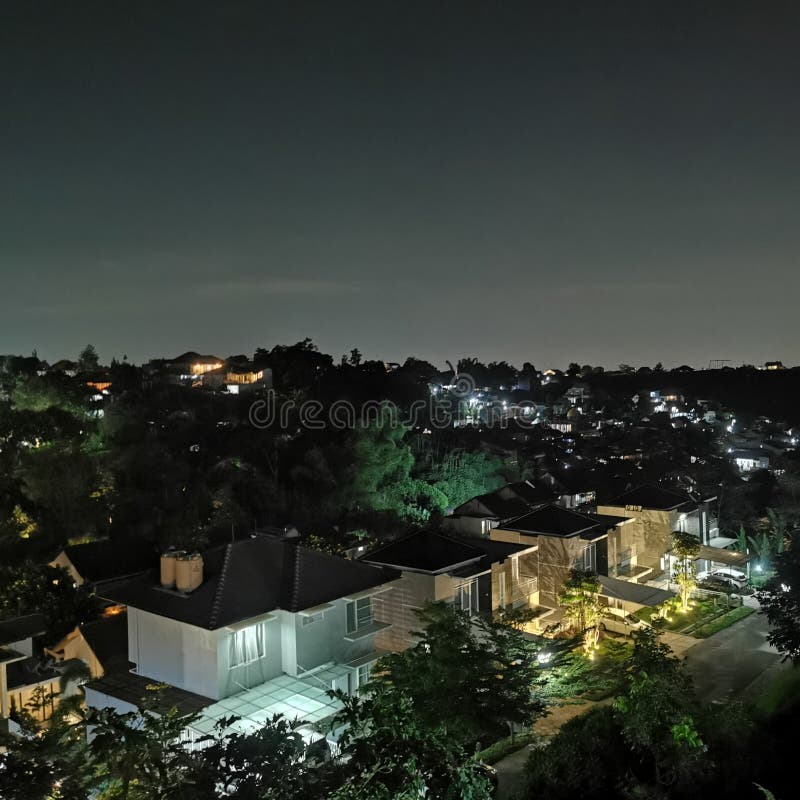 Night Scene at Dago Valley 3 Stock Image - Image of light, reflection ...