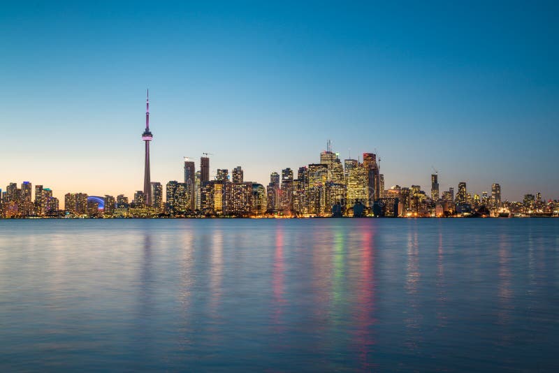 Night Scene of Downtown Toronto Stock Photo - Image of bright, great ...