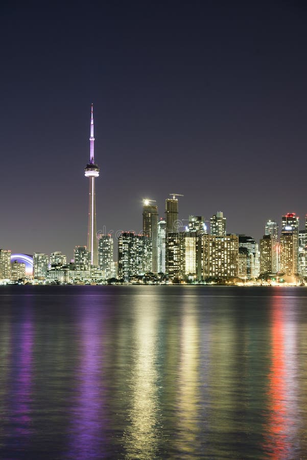 Night Scene of Downtown Toronto Stock Image - Image of later, time ...