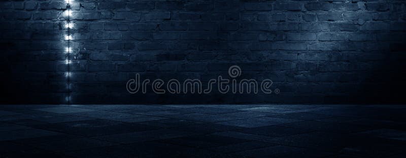 The Night Scene of an Empty Room is Decorated with Abstract Light ...