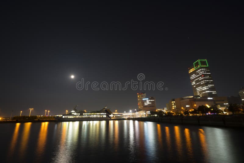 Night scene ferry port 1 stock image. Image of night - 75154927