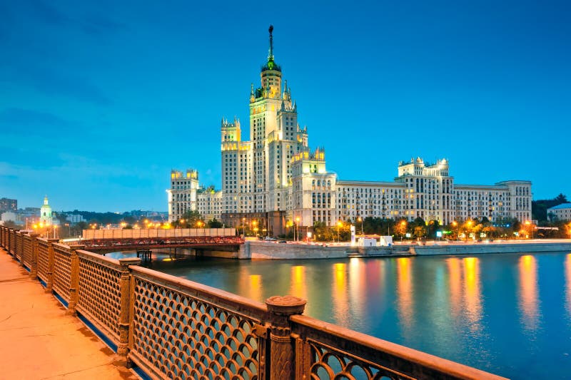 Night Scene of Historic Center of Moscow Stock Image - Image of ...