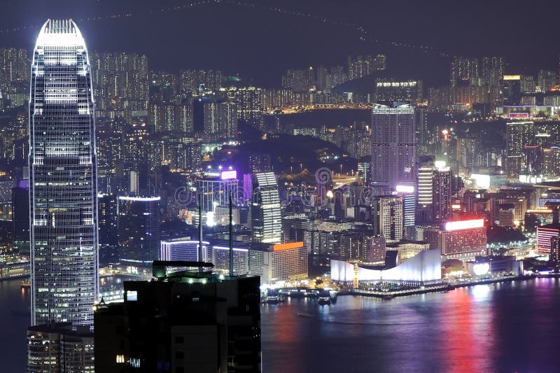Night Scene of the Hong Kong Stock Photo - Image of centre, nice: 22805080