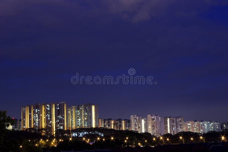 Night Scene Of Housing Building Stock Photo - Image of residential ...