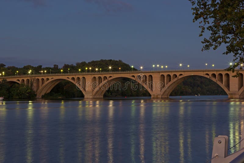 Night Scene Key Bridge Washington Dc Usa Stock Photos - Free & Royalty ...