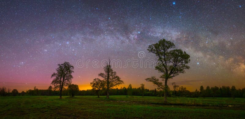 Night scene landscape stock photo. Image of galaxy, nature - 79882324