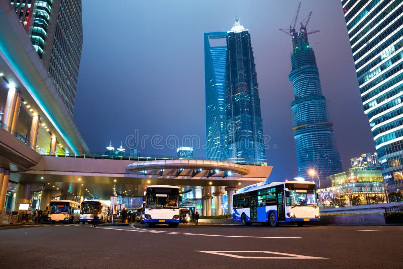 Night scene of modern city stock image. Image of landscape - 28693103