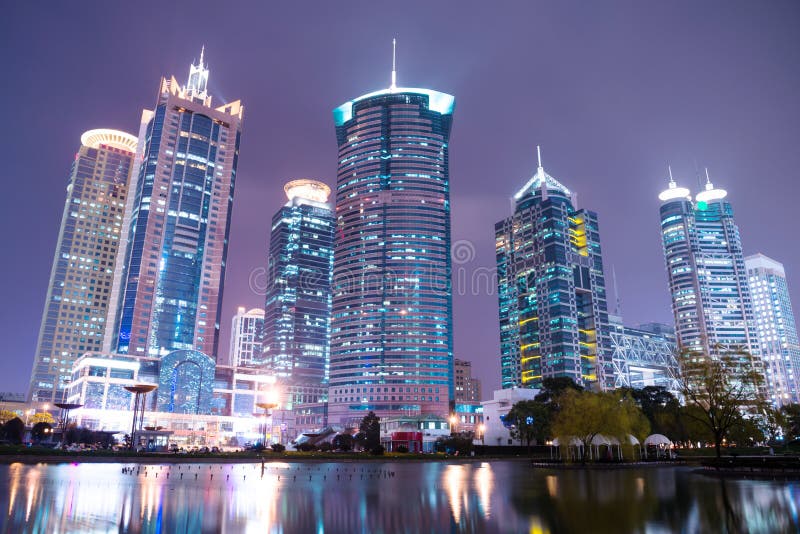 Night scene of modern city stock image. Image of highway - 28693723