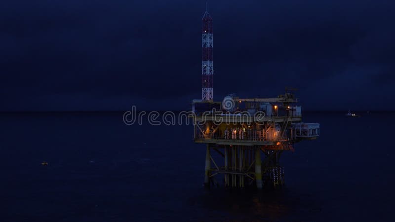 Scene of the Oil Field Drilling Rig and Offshore Platform Stock Footage ...