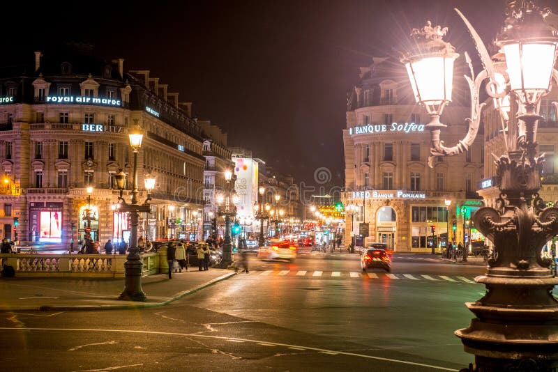 Night scene of Paris editorial image. Image of opera - 91818910