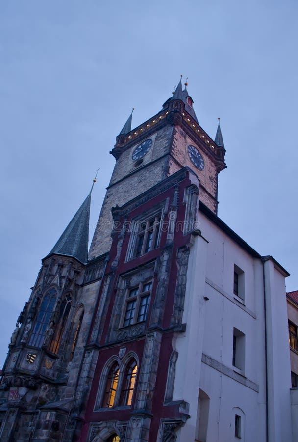 Night Scene in Prague ,Czech Republic Stock Image - Image of cloud ...