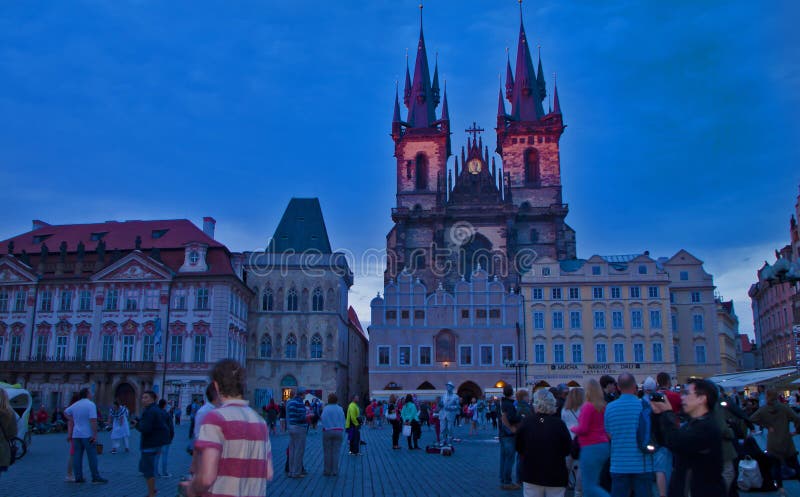 Night Scene in Prague ,Czech Republic Editorial Stock Image - Image of ...