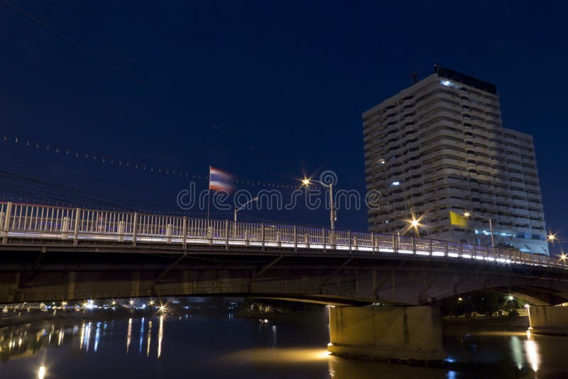 Night Scene Of Riverside Building Stock Photo - Image of reflect ...