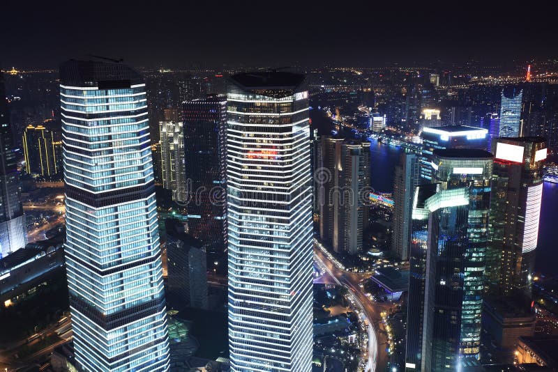 Night scene of shanghai stock photo. Image of dusk, moving - 19581680