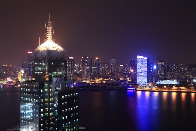 Night scene of shanghai stock image. Image of motion - 19584233