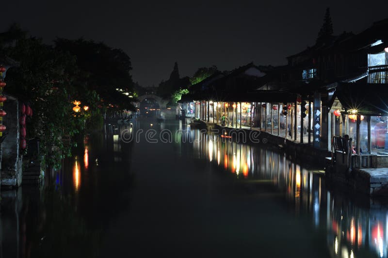 Xitang Bridge Night Landscape Stock Photos - Free & Royalty-Free Stock ...