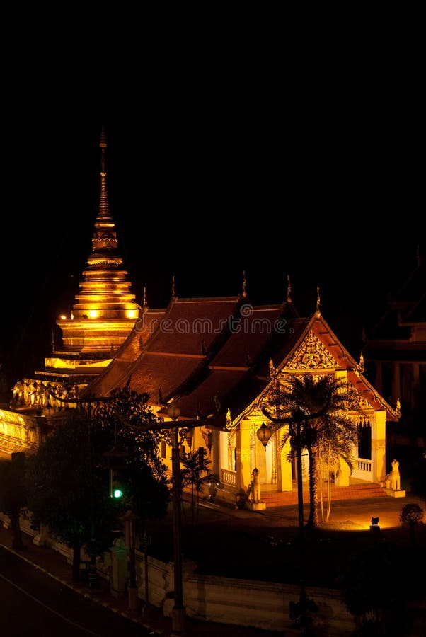 Night Scene at Top View Ancient Temple. Stock Photo - Image of luxury ...