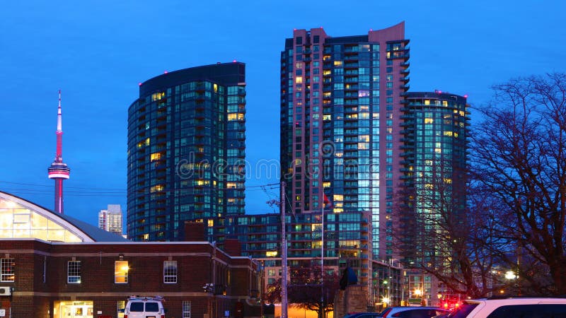 Night Scene of Toronto, Canada Downtown Stock Photo - Image of canadian ...