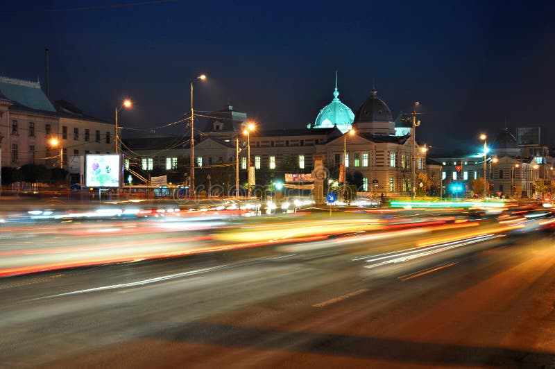 Bucharest night scene 10 editorial stock image. Image of central - 30239024