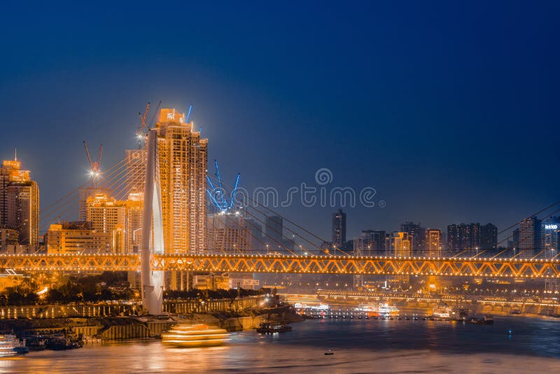 The Night Scenes of Chongqing Stock Photo - Image of cityscape, asian ...