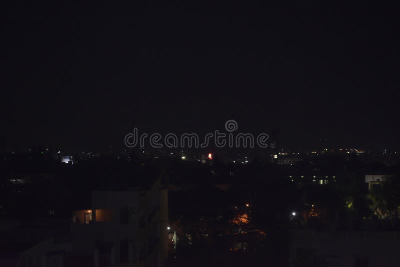 Night Scenes of a City and Buildings Stock Image - Image of city, dawn ...