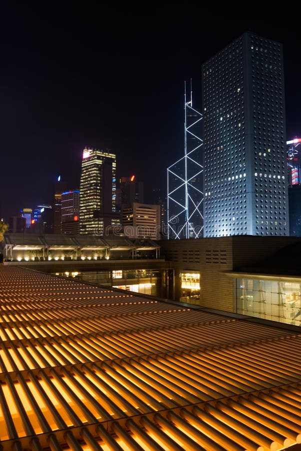 Night Scenes of Skyscrapers Stock Photo - Image of construction, black ...
