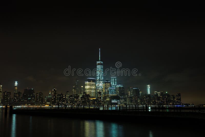 Night scenes of WTC stock photo. Image of metro, landmark - 73651352