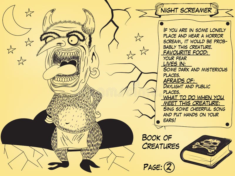 Night Screamer monster stock vector. Illustration of scary - 85973361