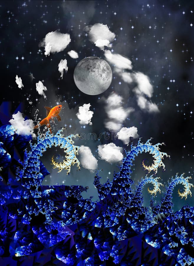 Night Sea stock illustration. Illustration of marine - 16539242