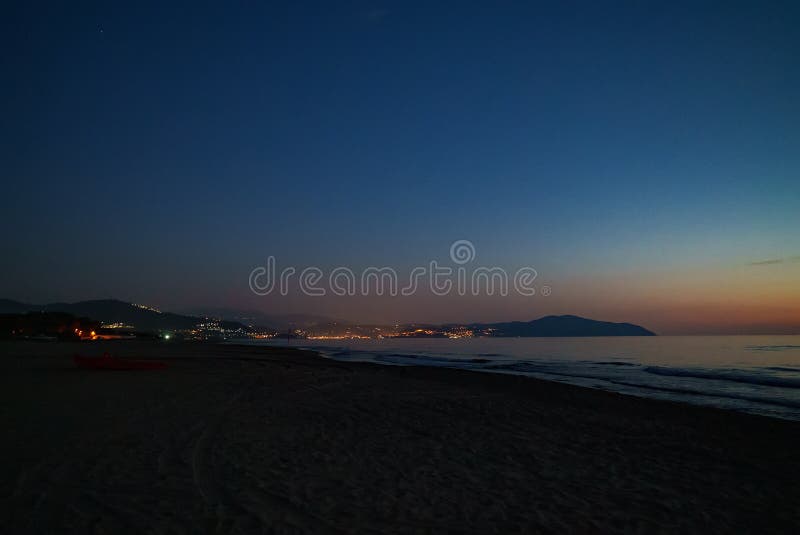 Night sea beach stock image. Image of coastal, mediterranean - 269046167