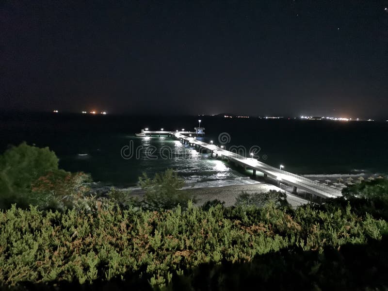 Night sea BG stock image. Image of night, lovely, bourgas - 191707835