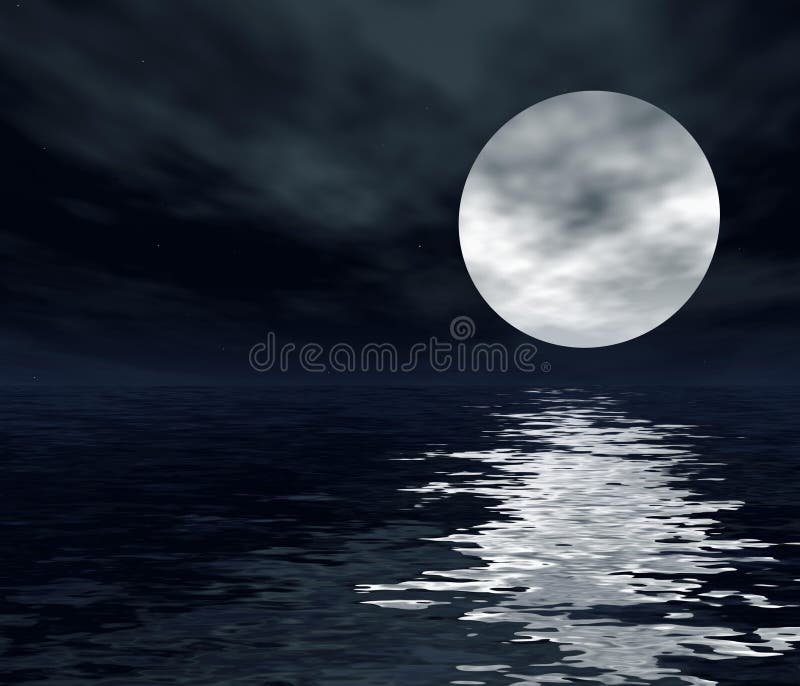 Night sea landscape stock illustration. Illustration of water - 17837925