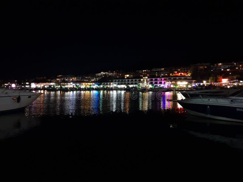 Night sea shore view stock photo. Image of shore, night - 163434604