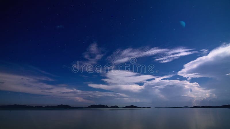 Beautiful Time Lapse Sunset Twilight Night Sky Star Trail Stock Footage ...