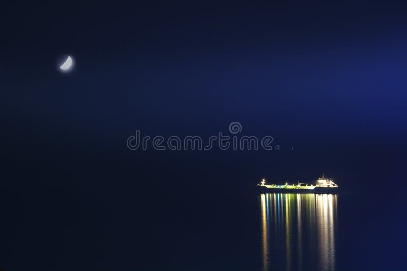 Night seascape stock image. Image of nightscape, dramatic - 47344765
