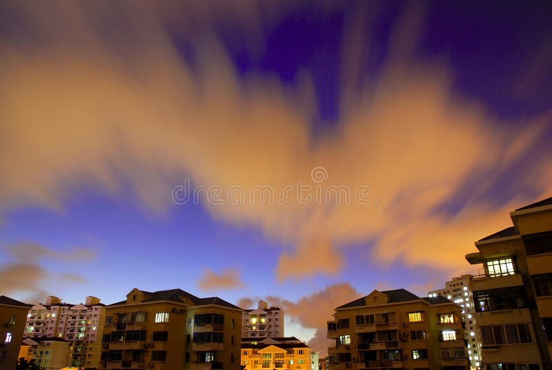 Night secene of community stock image. Image of building - 4540053
