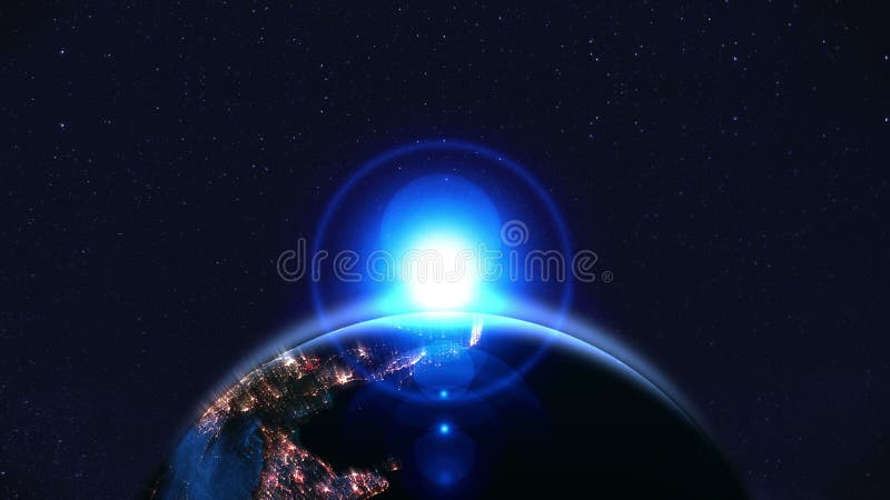 Night Shadow Earth. Neon Lighting. Space. Global. Loop Animation. Stock ...