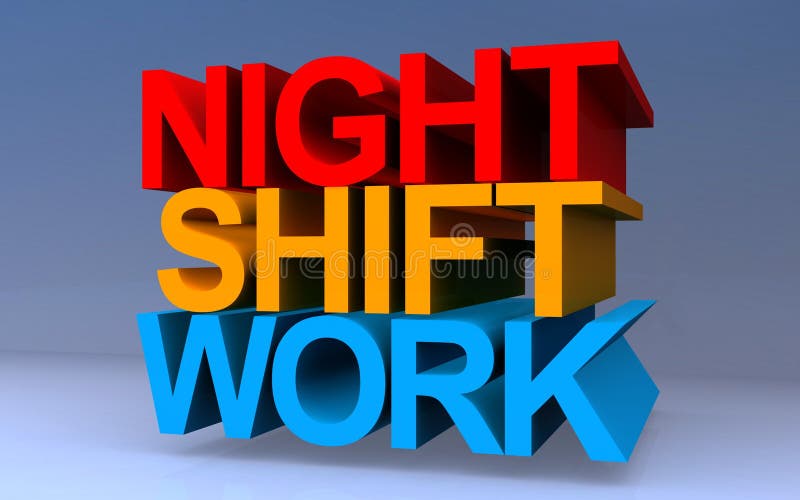 Night shift work on blue stock illustration. Illustration of schedule ...