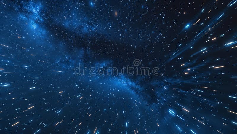 Night Shining Starry Sky Blue Space Background with Stars Cosmos Stock Photo - Image of scenery ...