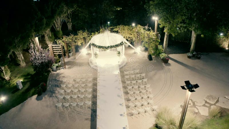 White Chuppa with Flowers View from Below Stock Footage - Video of ...