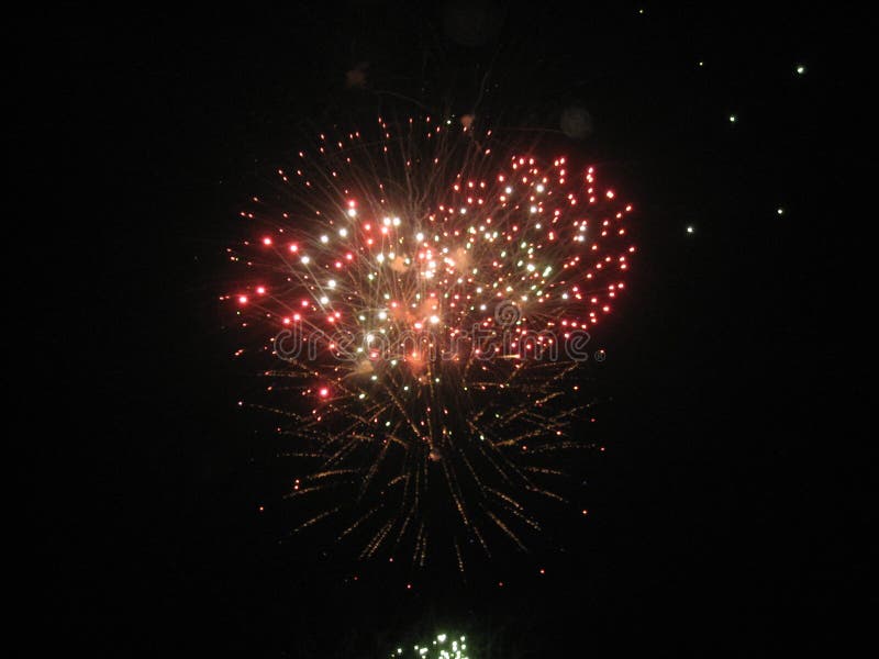 Night Shot of Fireworks on the Night Sky Stock Image - Image of rocket ...
