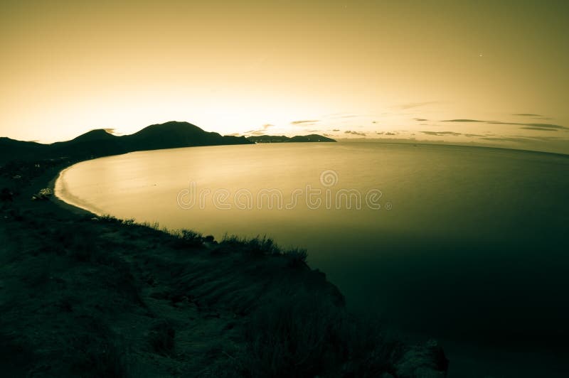 Night shot of sea. Crimea. stock photo. Image of crimea - 40934808