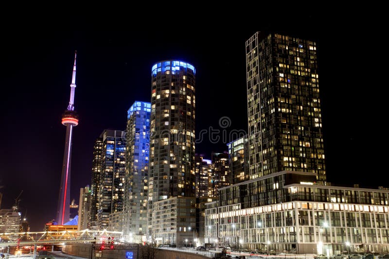 Night Shot Toronto editorial image. Image of dark, light - 53057520
