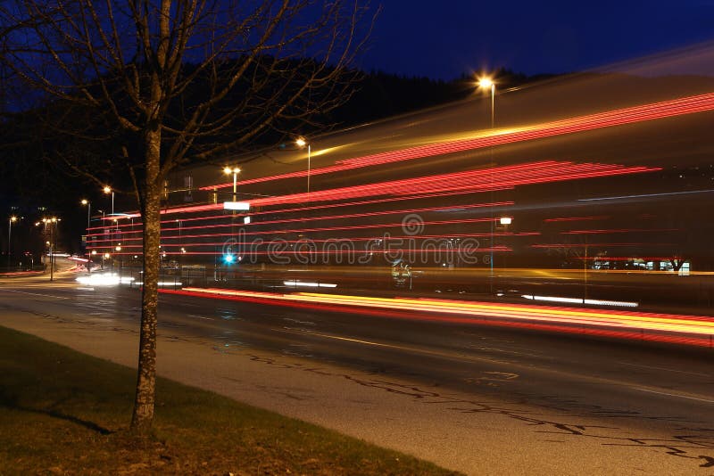 Night shot of traffic stock image. Image of automobile - 51650093