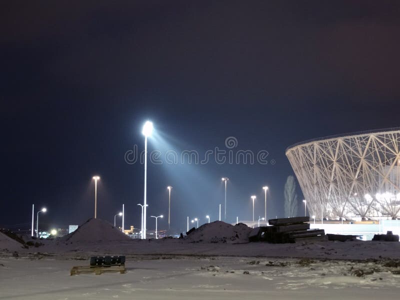 Night Lighting of the Construction Site Stock Photo - Image of city ...
