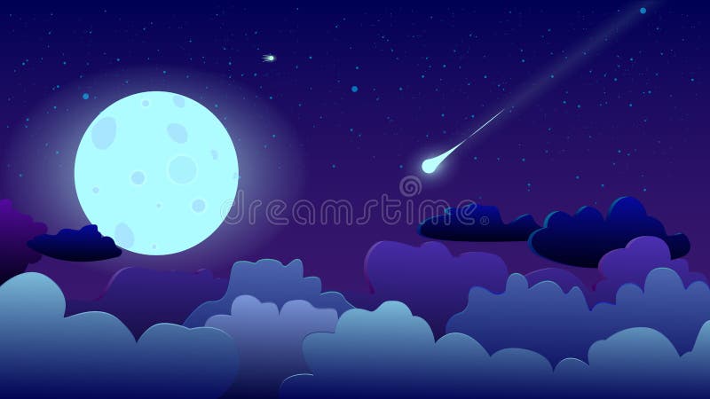 Cartoon Starry Sky Header Paper