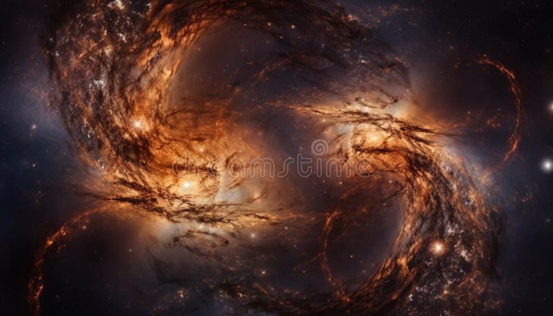 Night Sky Ablaze with Fiery Galaxy, a Natural Phenomenon Exploding ...