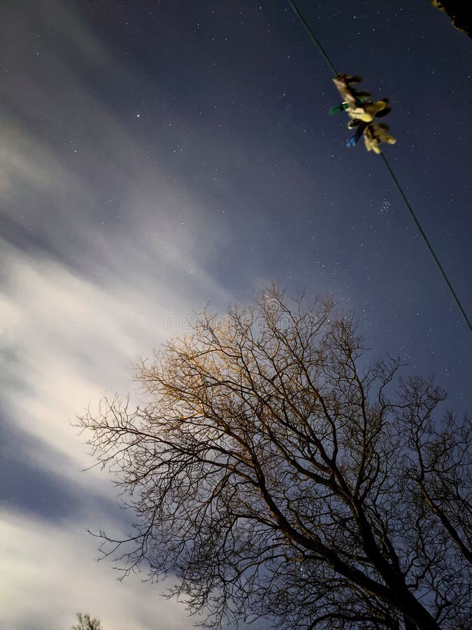 Night Sky Astro Clouds Moonlight Glow Stock Photo - Image of nature ...