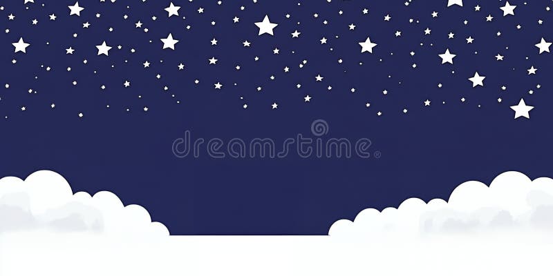 Night Sky Background with Clouds and Stars Dreamy Celestial Design for ...